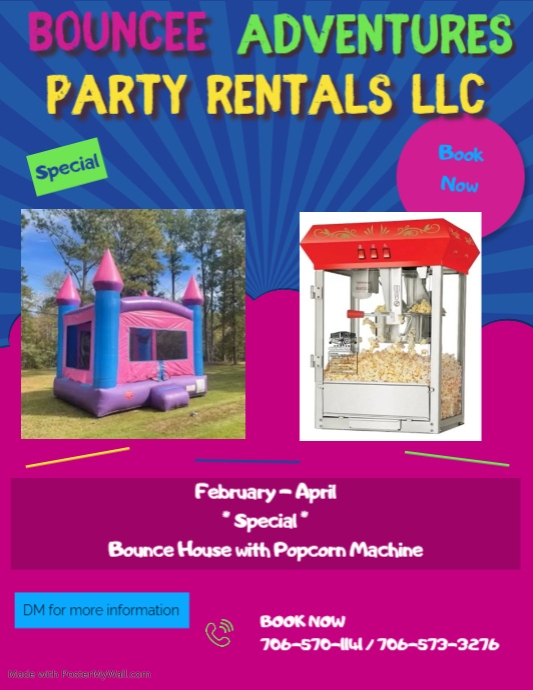 Event and Party Rental Bouncy Castle Flyer Te | PosterMyWall