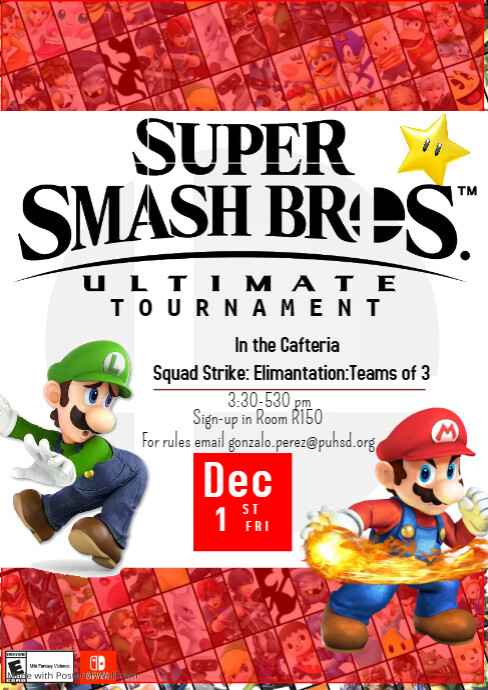 Template smash bros red tournament | PosterMyWall