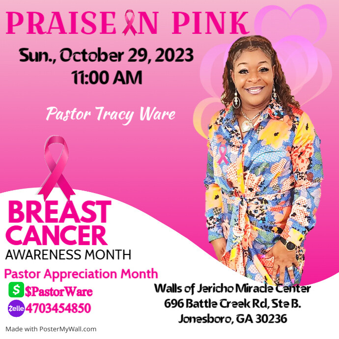 breast cancer video, pink ribbon day | PosterMyWall