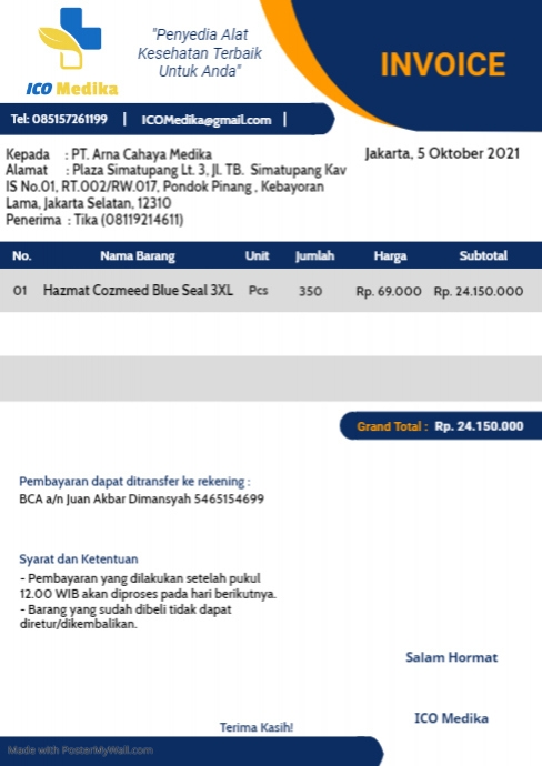 Copy of Salinan INVOICE | PosterMyWall