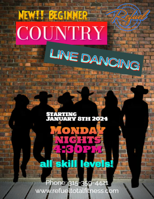 country line dancing flyer template | PosterMyWall
