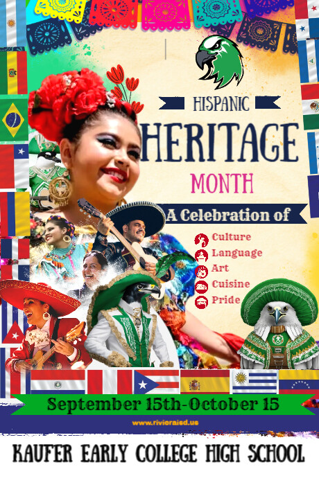 Multicolored Hispanic Heritage Month Poster | PosterMyWall