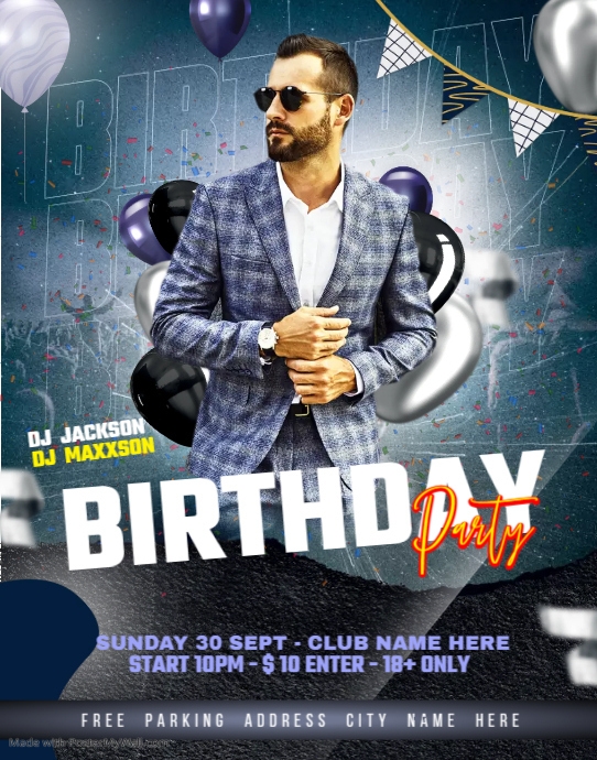 birthday party ad design template | PosterMyWall
