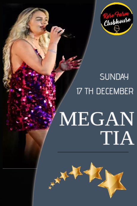 single singer artist music band concert event flyer template blue ...