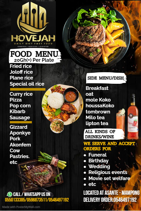 Steak Menu Layout Ads | PosterMyWall