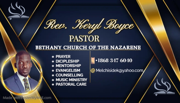 Pastor Keryl Call Card | PosterMyWall