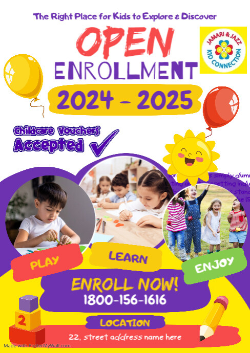 preschool enrollment advertisement | PosterMyWall