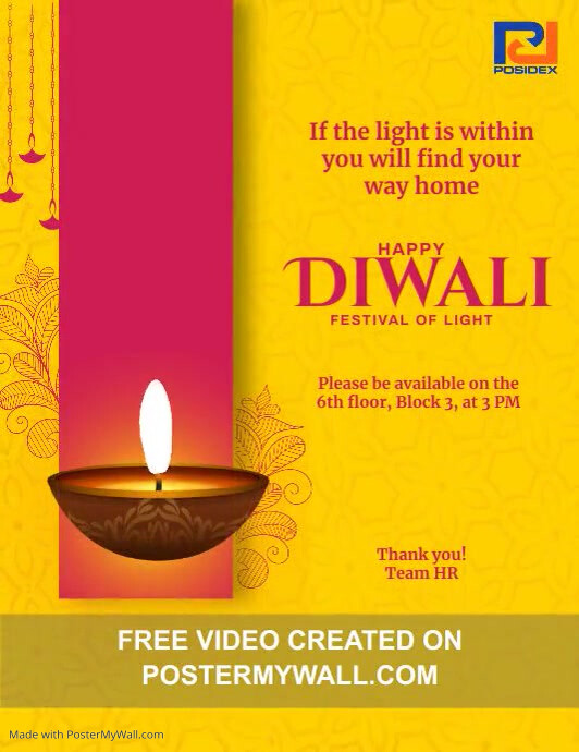 Diwali Festival Greeting Post Template | PosterMyWall