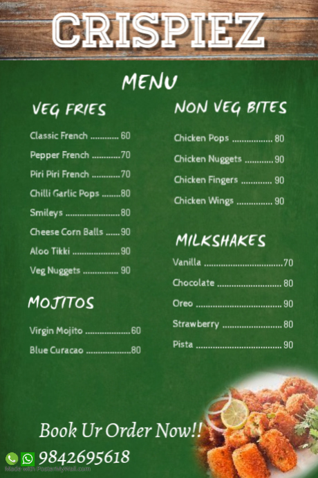 Copy of Snack Bar Cafe Menu Template | PosterMyWall