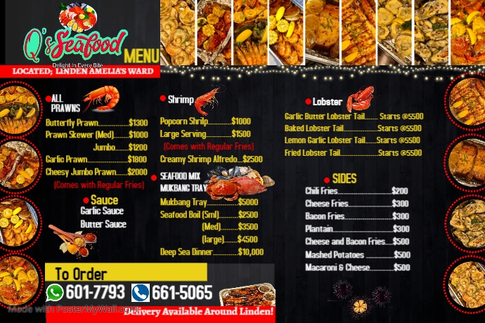 Copy of Seafood Menu List | PosterMyWall