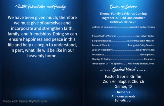 Funeral Program Large Booklet (inside) | PosterMyWall