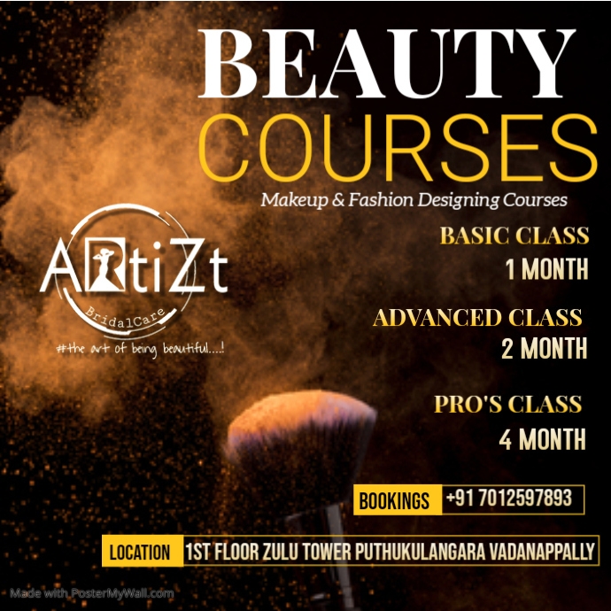 Copy of Copy of makeup course poster design template | PosterMyWall