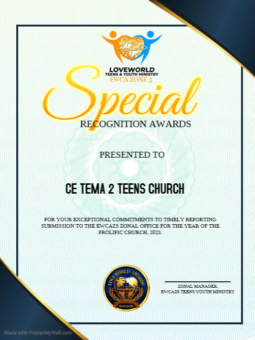 Certificate of recognition | PosterMyWall