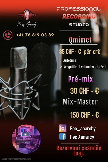 Copy of Copie de Recording Studio Flyer Template | PosterMyWall