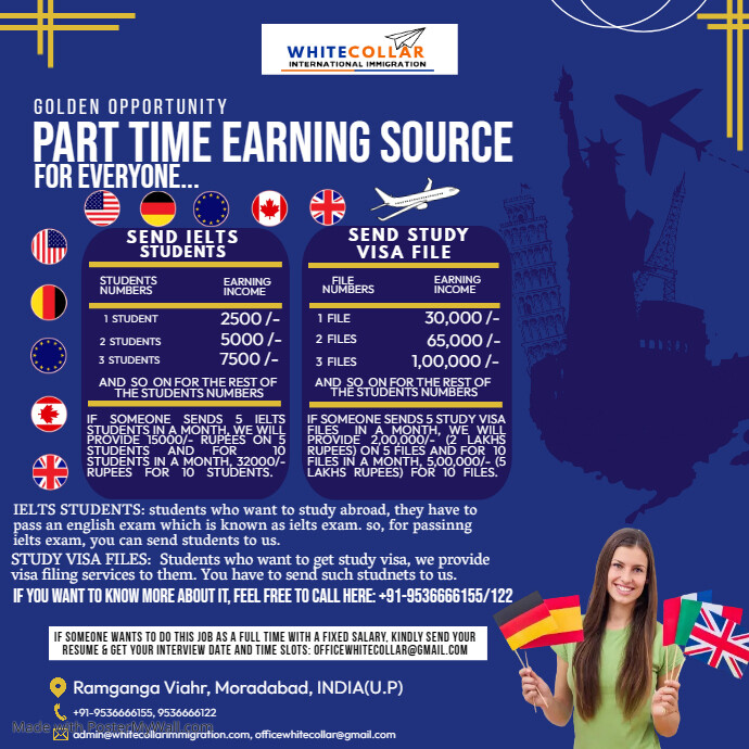 Copy of Bright Blue Student Visa Flyer (1) | PosterMyWall
