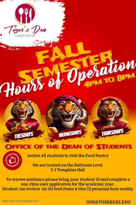 Food Pantry Hours of Operation | PosterMyWall