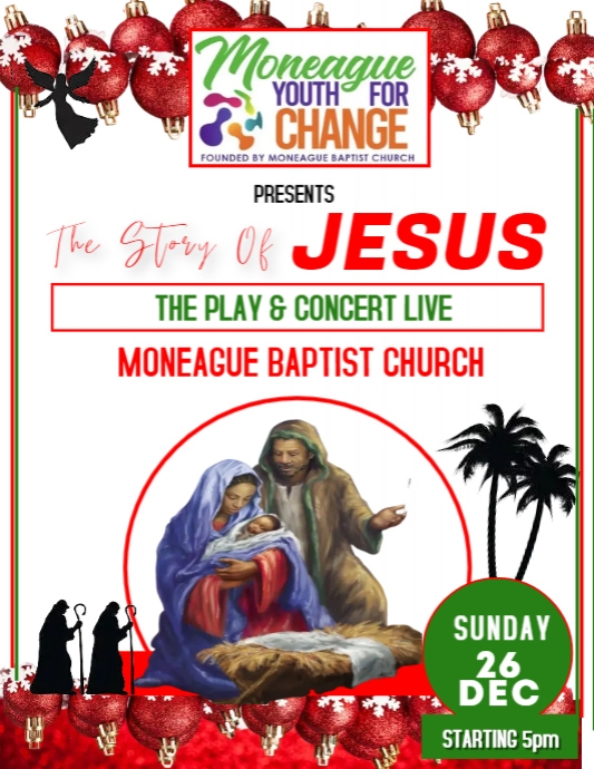 Copy of JESUS CHRISTMAS PLAY CONCERT FLYER INVITATION | PosterMyWall