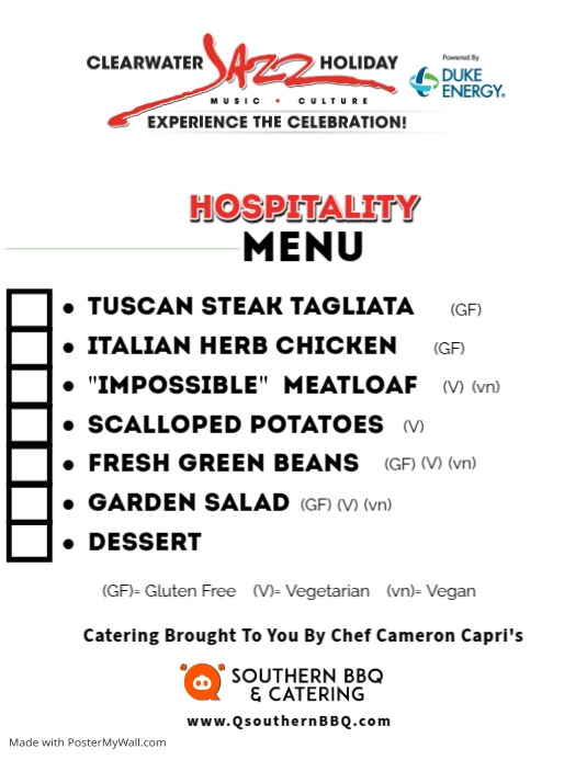 Copy of CJH Hospitality menu | PosterMyWall