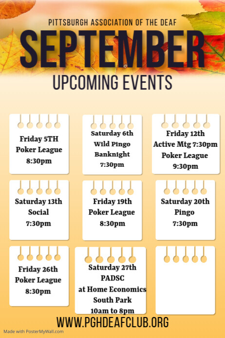September Fall Upcoming Event Flyer | PosterMyWall