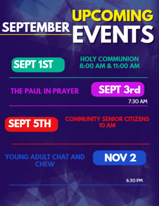 Upcoming Events | PosterMyWall