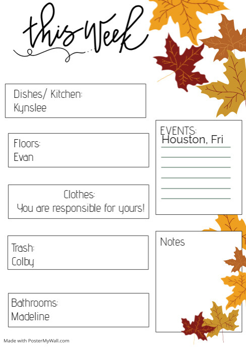 Daily planner fall theme | PosterMyWall