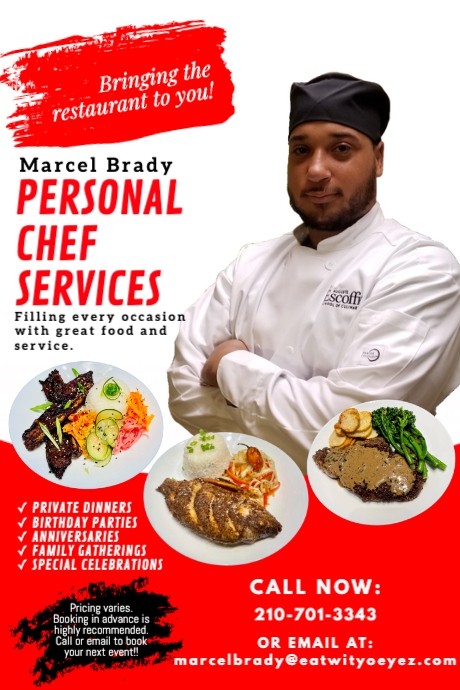 Copy of Personal Chef Catering Service Flyer Template | PosterMyWall