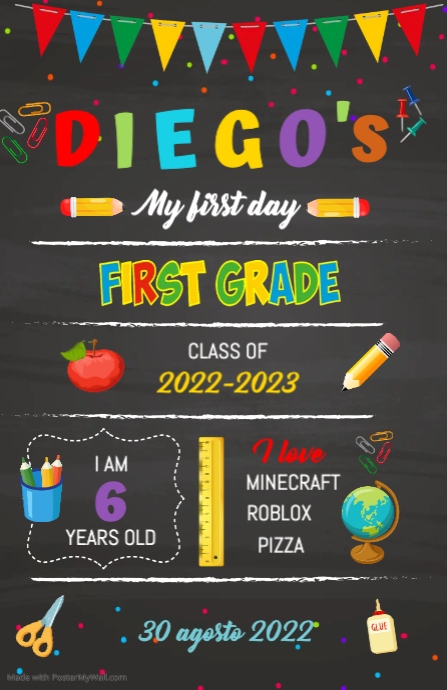 Back to School Chalkboard sign | PosterMyWall