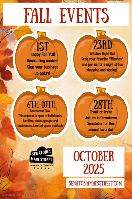Autumn Events Fall Schedule Poster Template (1) | PosterMyWall
