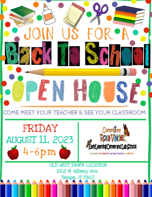 BACK TO SCHOOL OPEN HOUSE FLYER White | PosterMyWall