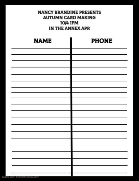 Sign Up Sheet Template | PosterMyWall