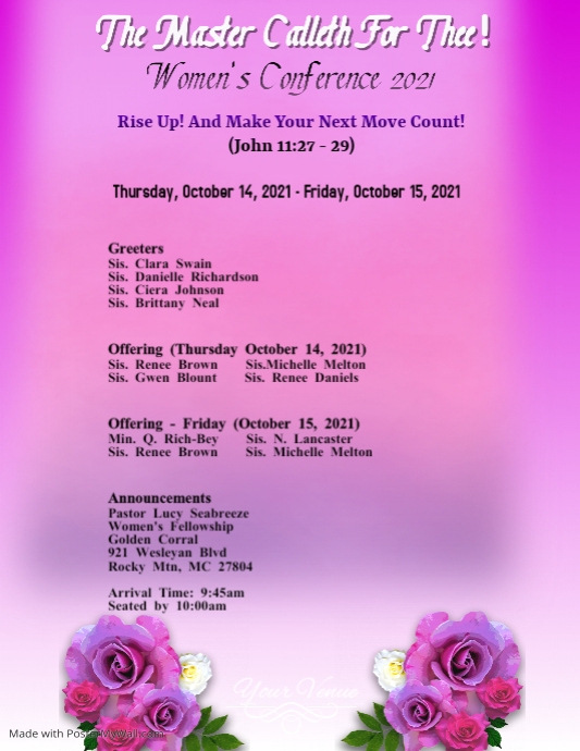 Copy of Greeters and Offering 2021 | PosterMyWall