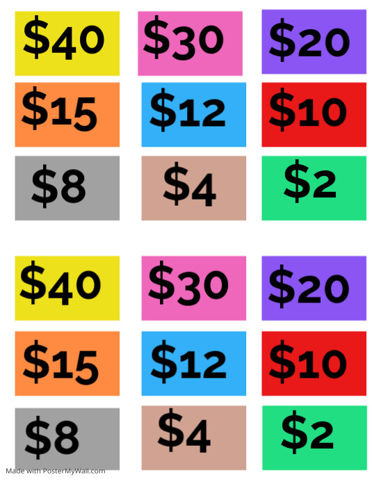 clothes rack color cards | PosterMyWall