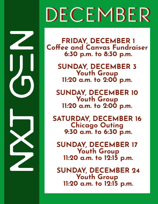 Winter Events Schedule Calendar Template | PosterMyWall