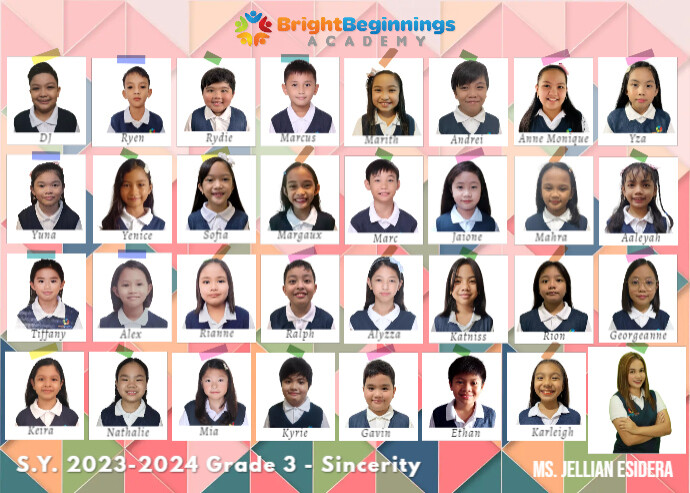 Grade 3 Sincerity (S.Y. 2023-2024) (2) | PosterMyWall