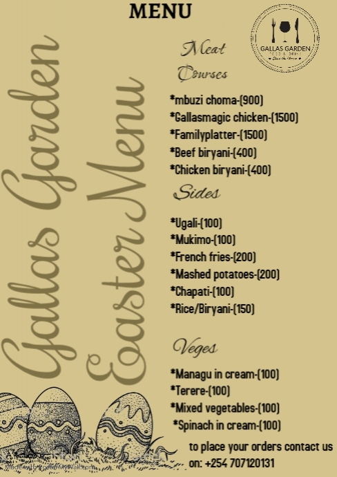 Copy of Restaurant Easter Dinner Menu Template | PosterMyWall