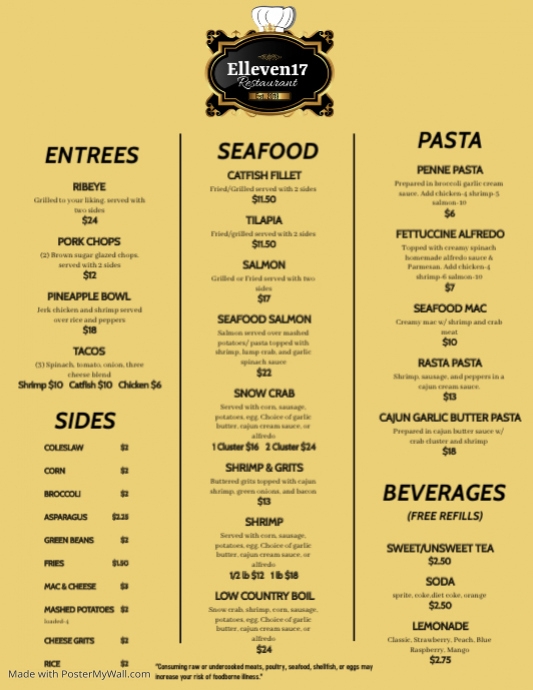 Copy of Copy of Copy of Menu | PosterMyWall