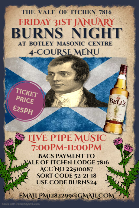 Copy of Rabbie Burns Night Bar Promotion Template | PosterMyWall