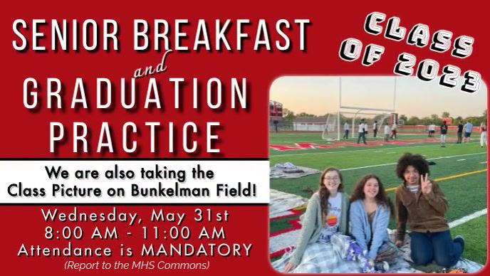 Senior Breakfast and Graduation Practice 2023 | PosterMyWall
