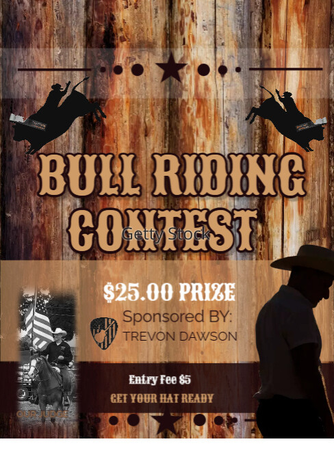 Rodeo bull riding horse event show Flyer temp | PosterMyWall