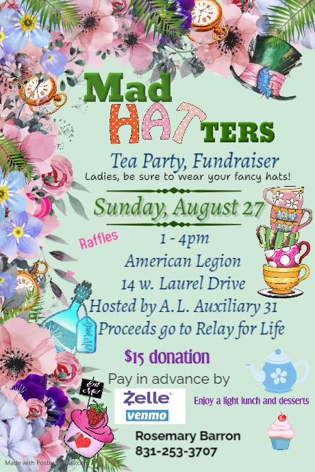 Mad Hatters Tea Party - Green | PosterMyWall