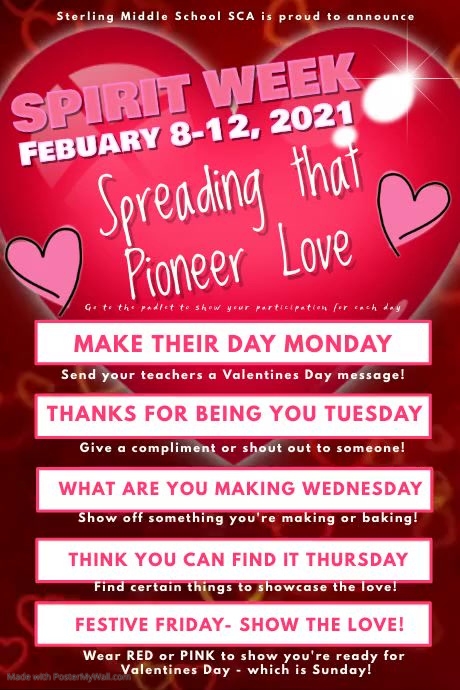 STM Valentines Spirit Week 2021 | PosterMyWall