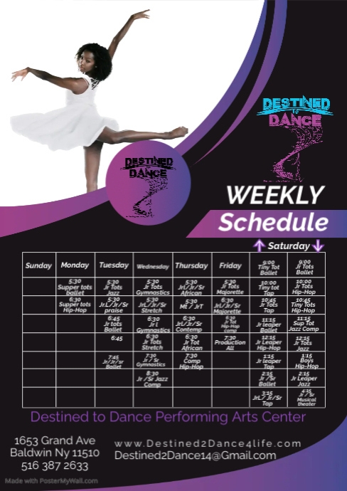 Fitness Timetable | PosterMyWall