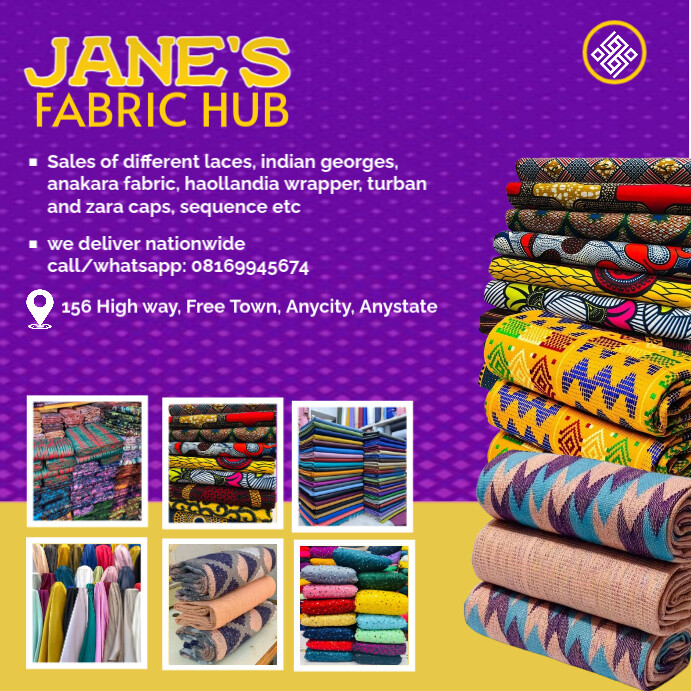 Copy of FABRIC SHOP FLYER TEMPLATE | PosterMyWall