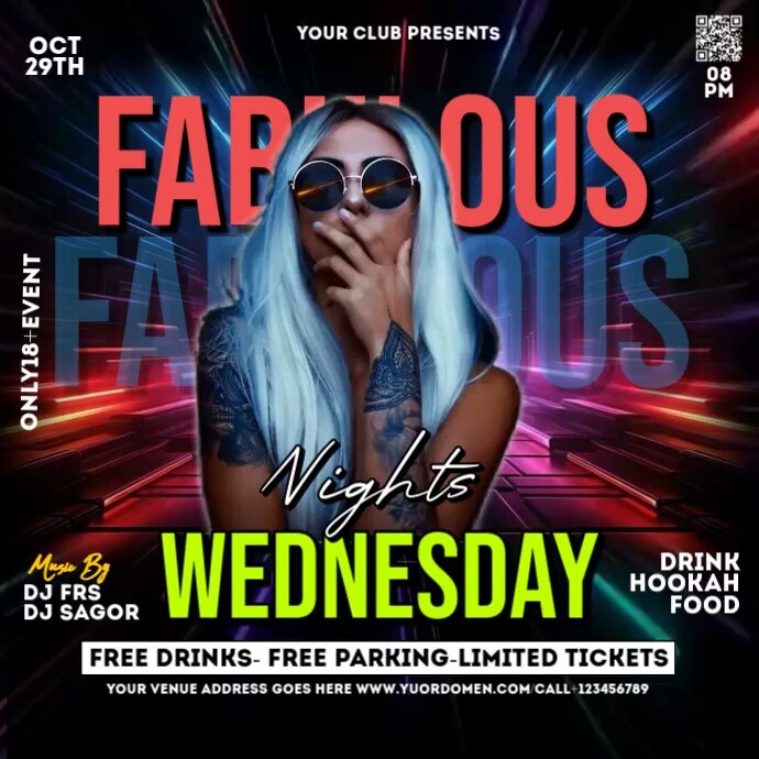 FABULOUS WEDNESDAY NIGHTS Template | PosterMyWall