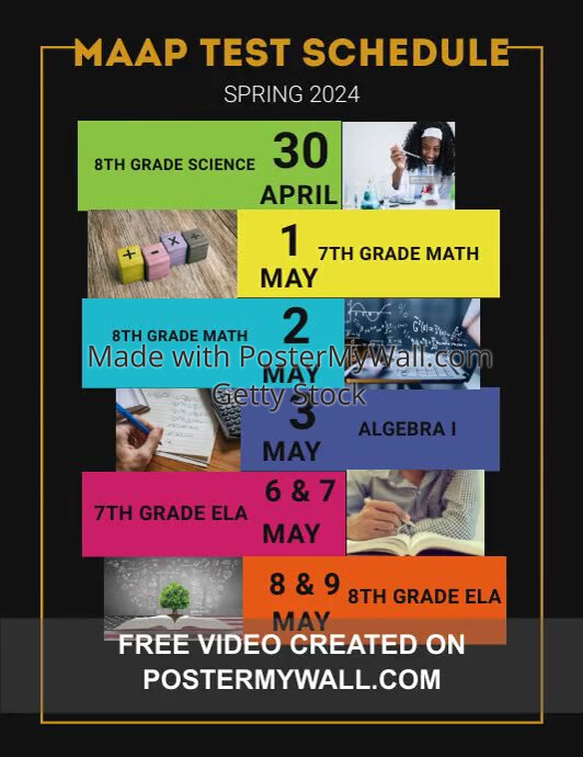 MAAP test Schedule | PosterMyWall