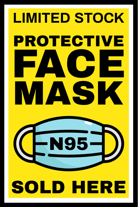 Face Mask Sold Here Banner Template | PosterMyWall