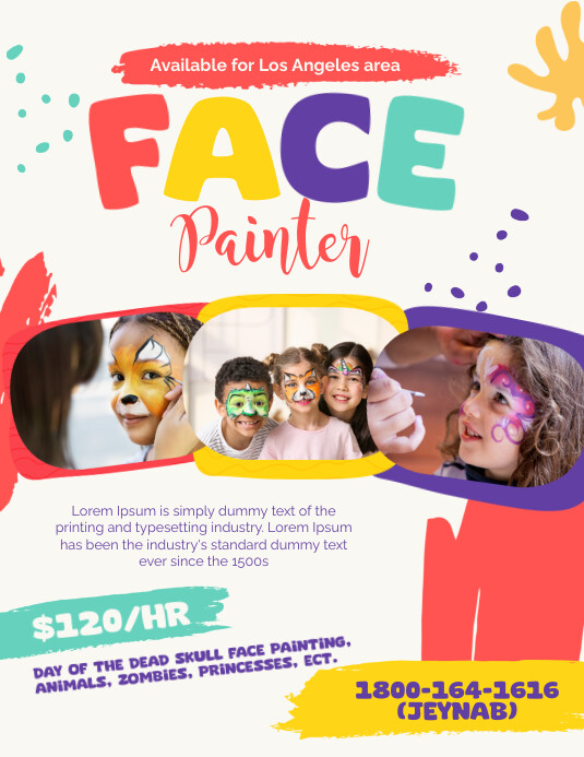 Face Painter Flyer Poster Promo Template | PosterMyWall