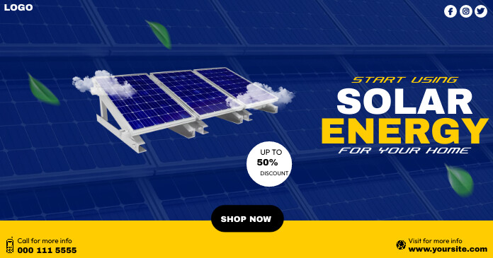 Plantilla de Facebook cover design for solar energy | PosterMyWall