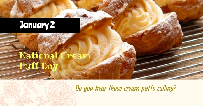 Facebook cover national cream puff day Template | PosterMyWall