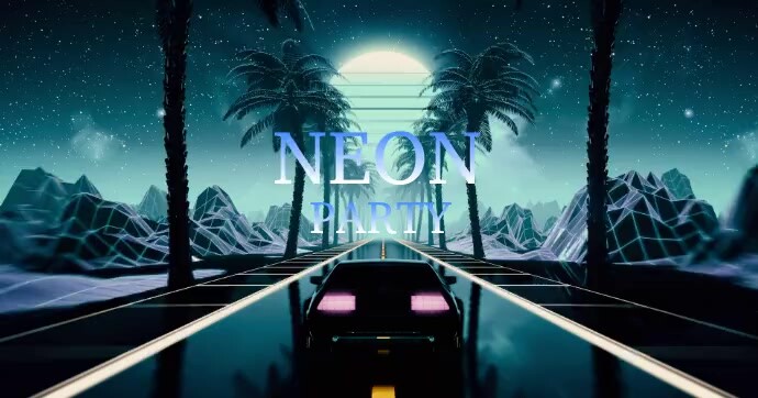 facebook flyer add neon video Template | PosterMyWall